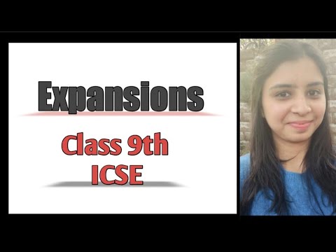 Expansions class 9 icse Part 2 - YouTube