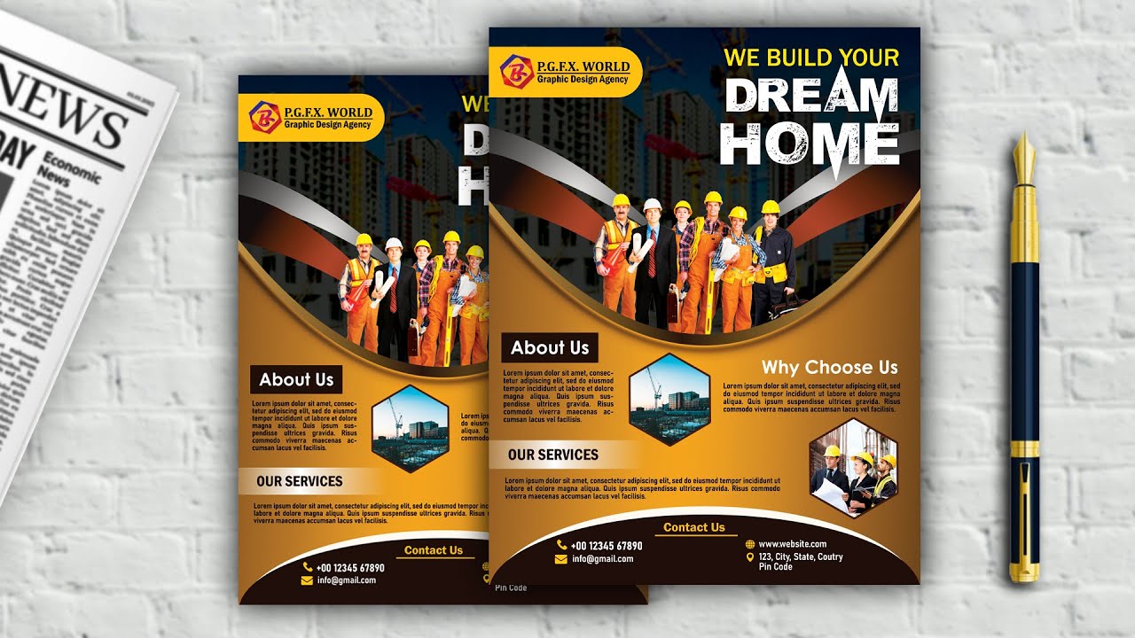 Construction Company Flyer Design | Business Flyer Design | Creative ...