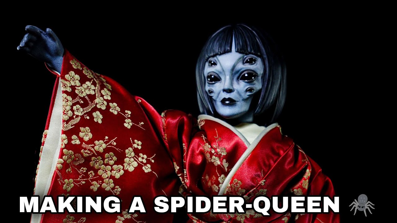 TRANSFORMING A PORCELAIN DOLL INTO A SPIDER GEISHA! 🕷️ | Creepy Art ...
