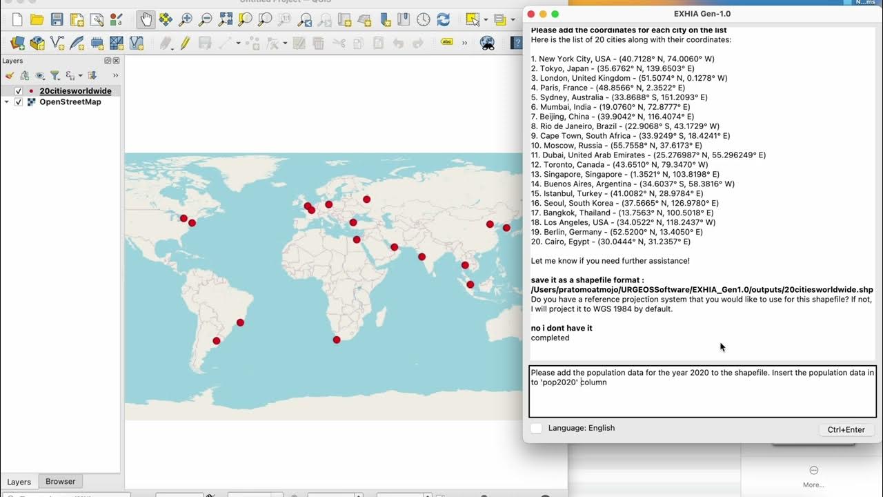 EXHIA : interaction with the shapefile data - YouTube