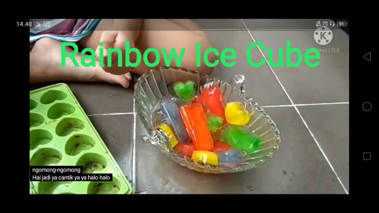 Rainbow ice cube - YouTube