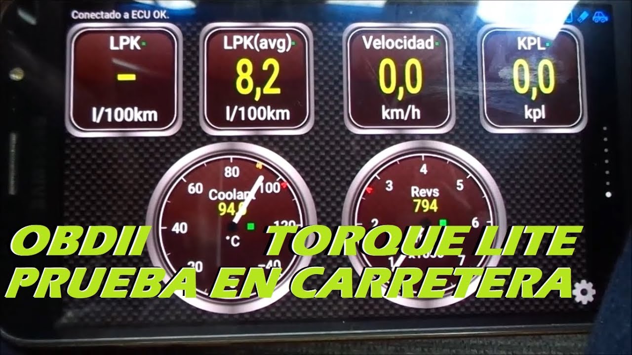 OBD2 Con TORQUE (Lite) PRUEBA EN CARRETERA #AreaCustom - YouTube