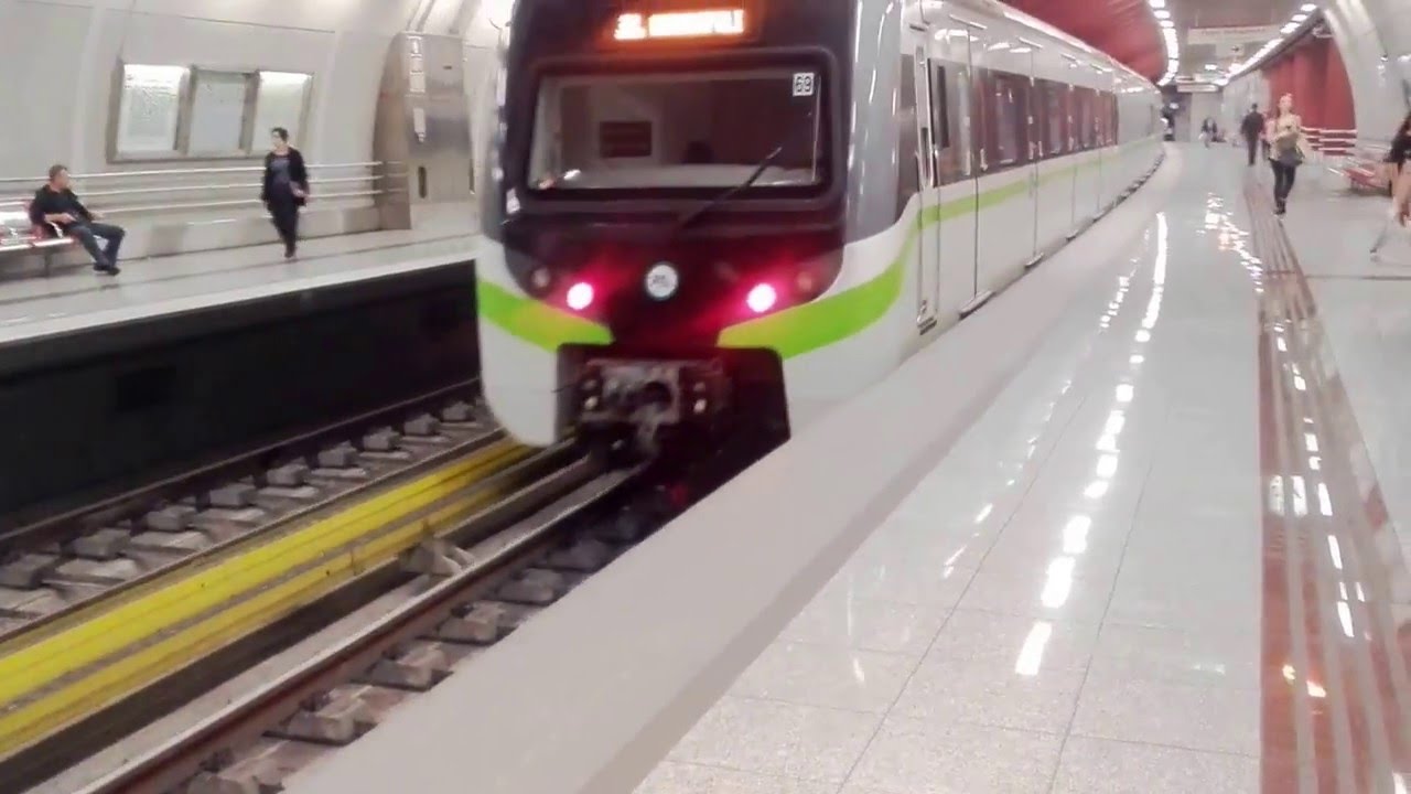 ATTIKO METRO DEPARTURE FROM PERISTERI STATION - ΗANWA – ROTEM - YouTube