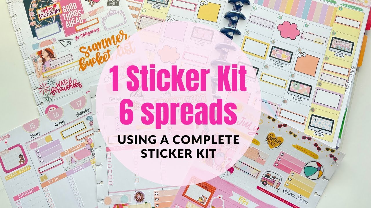 How I Use 1 Sticker Kit for 6 Planner Spreads || Classic Happy Planner ...