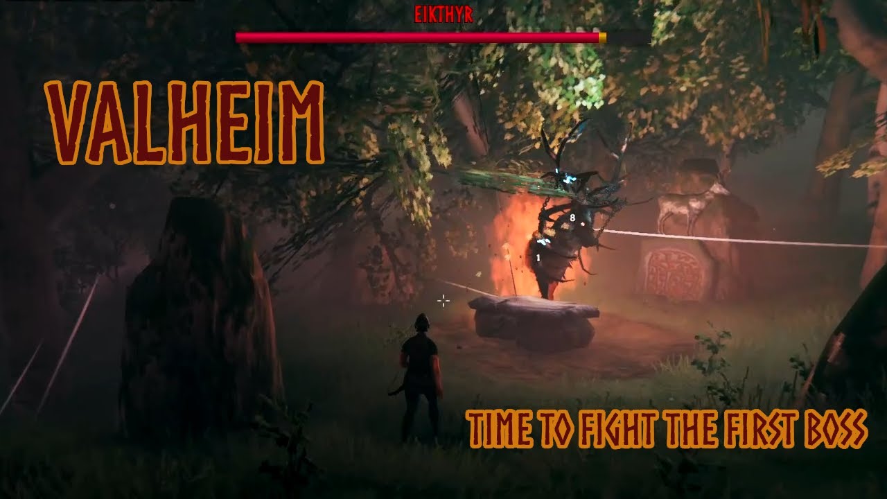 Valheim S1E5 - Fighting the first boss Eikthyr - YouTube