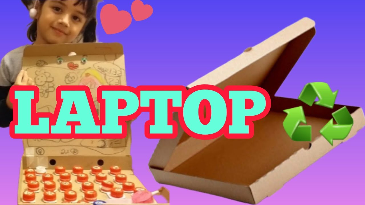 Computadora LAPTOP hecha con caja de Pizza Juguete educativo para ...