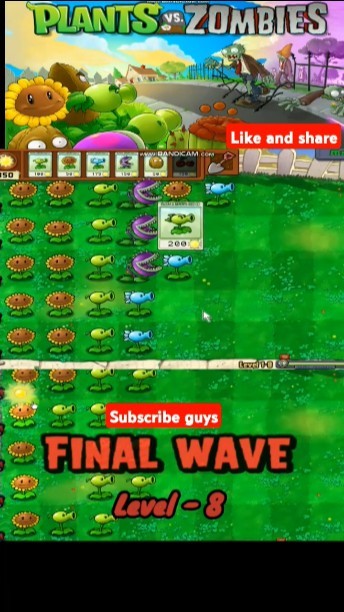 Plants Vs Zombies final wave Level 8 #shorts #PlantsVsZombies - YouTube
