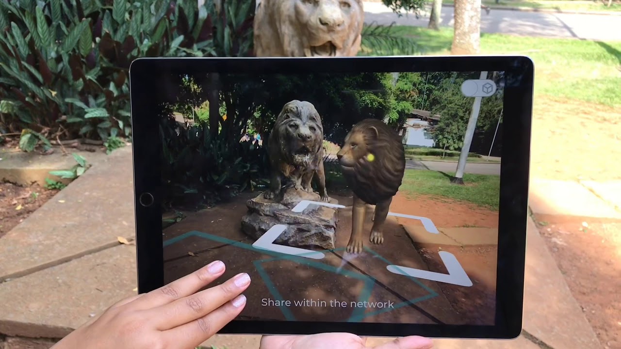 Lion in Augmented Reality - AUGmentecture - YouTube