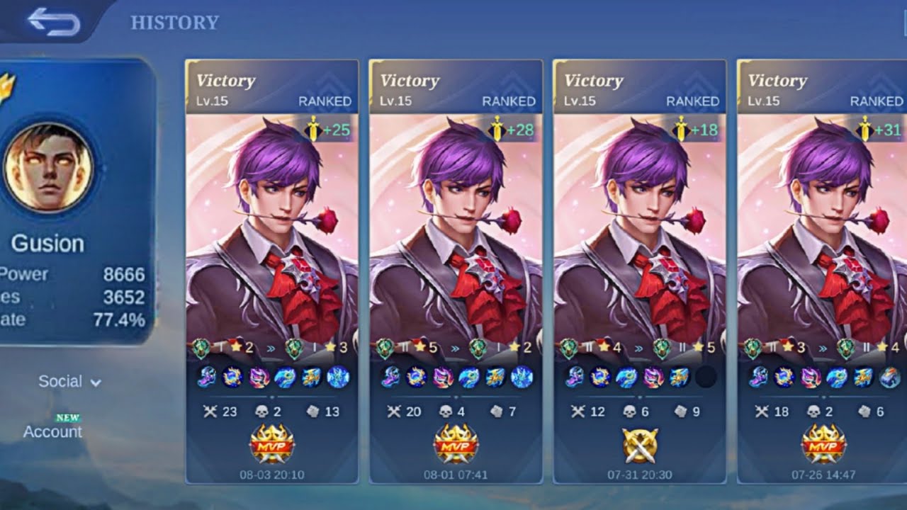 Gusion Winning gameplays on rank best 2024 build - YouTube