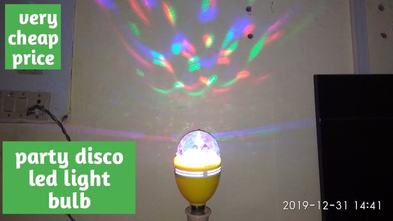 Disco light bulb | led decorations light| party multicolor light - YouTube