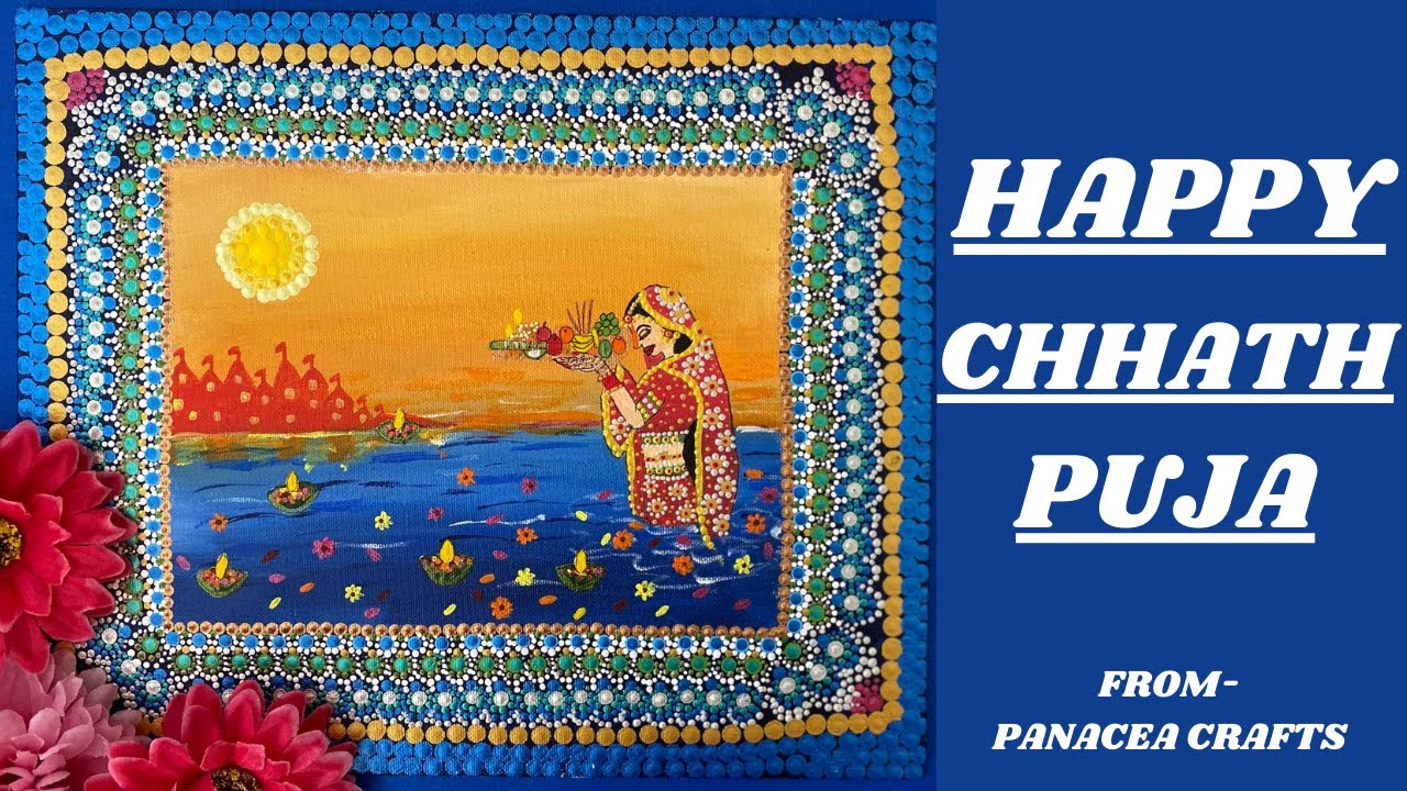Chhath Puja- Easy Chhath Puja Drawing ||How to draw Chhath Puja Dot ...