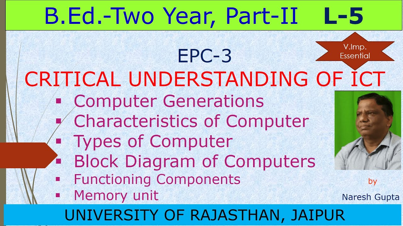 Critical Understanding of ICT | EPC-3 | B.Ed. 2nd year | Important ...