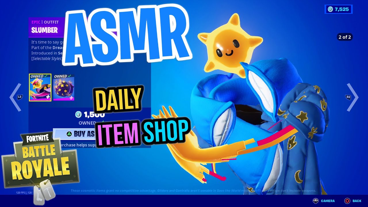 ASMR Fortnite Slumber Skin Is Back! Daily Item Shop 🎮🎧 Relaxing ...