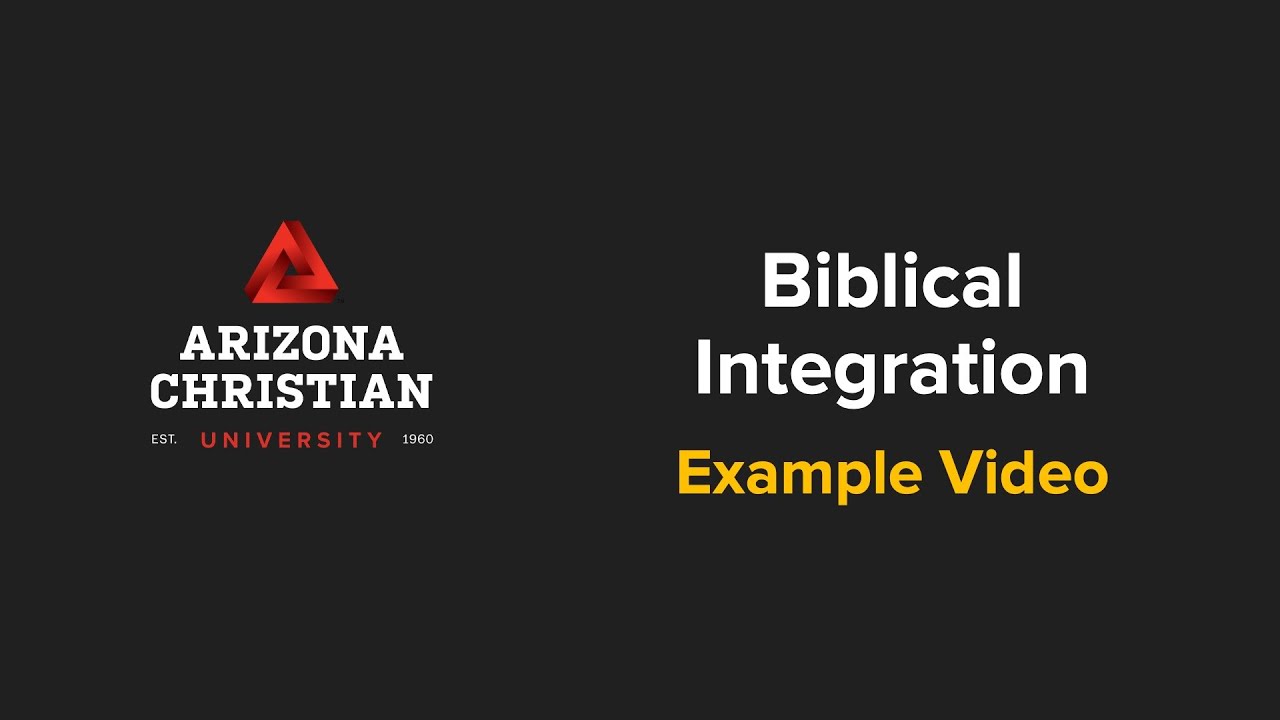 Example for Biblical Integration - YouTube