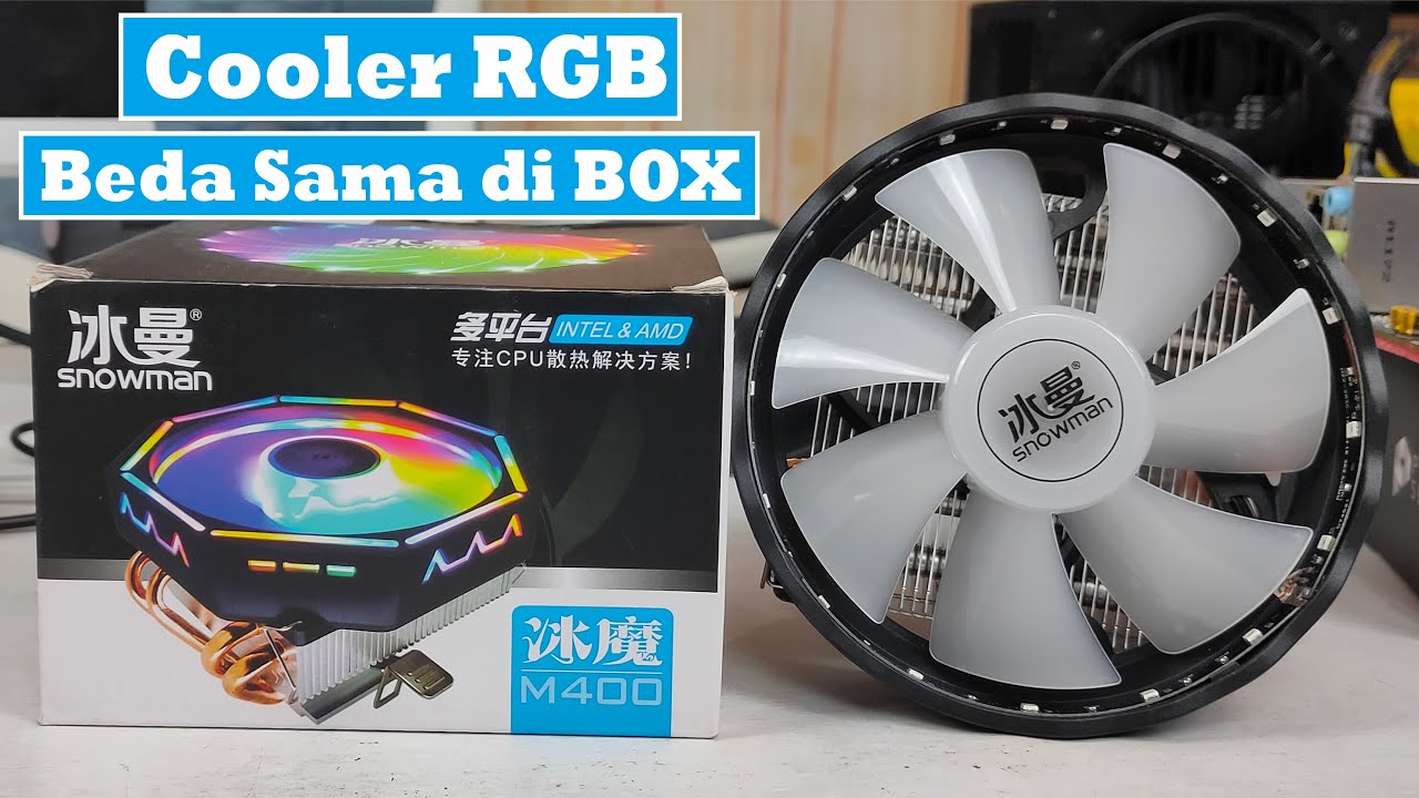Review Snowman M400 CPU Cooler 4 Heatpipe Termurah + RGB - YouTube