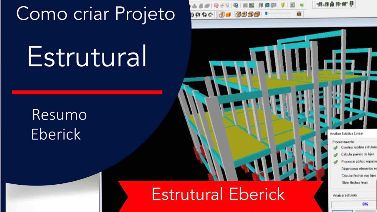 Resumo de como criar projeto estrutural no eberick - YouTube