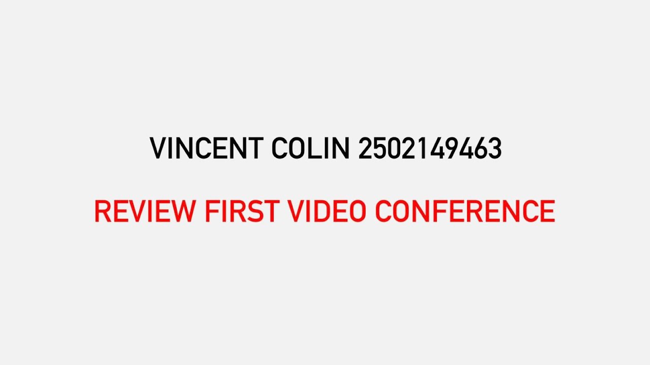 VINCENT COLIN 2502149463 - REVIEW FIRST VIDEO CONFERENCE OF ENGLISH ...
