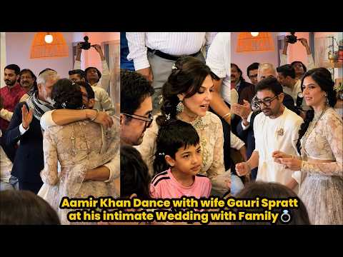 Aamir Khan crazy Dance with wife Gauri Spratt at his intimate Wedding with Salman khan & Family💍