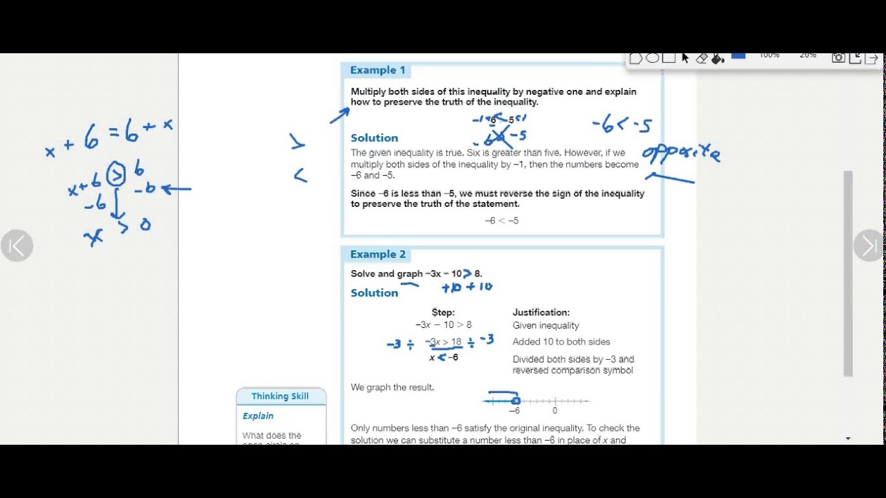 Inequalities with Negative Coefficients - Course 3 Lesson 77 - YouTube