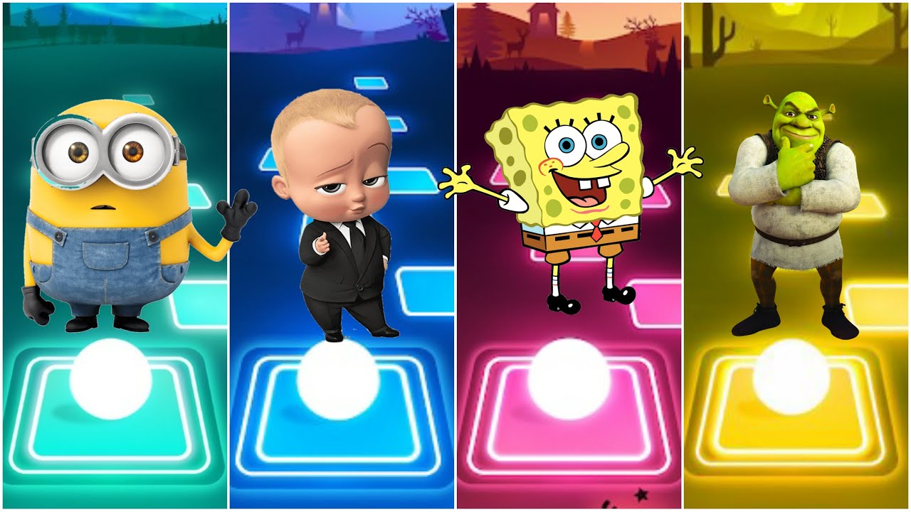 Tiles Hop | Minions - Boss Baby Sponge Bob - Shrek - YouTube