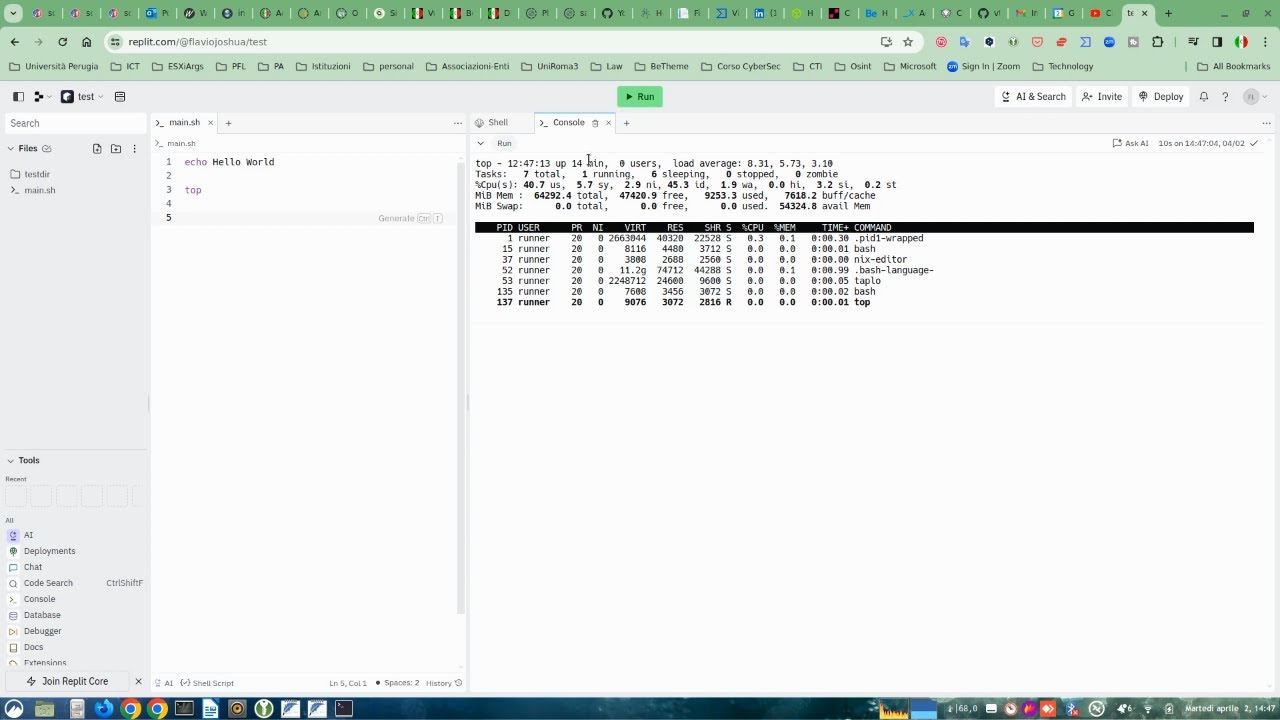 Distro Linux (console) da Replit sul web in maniera gratuita - YouTube