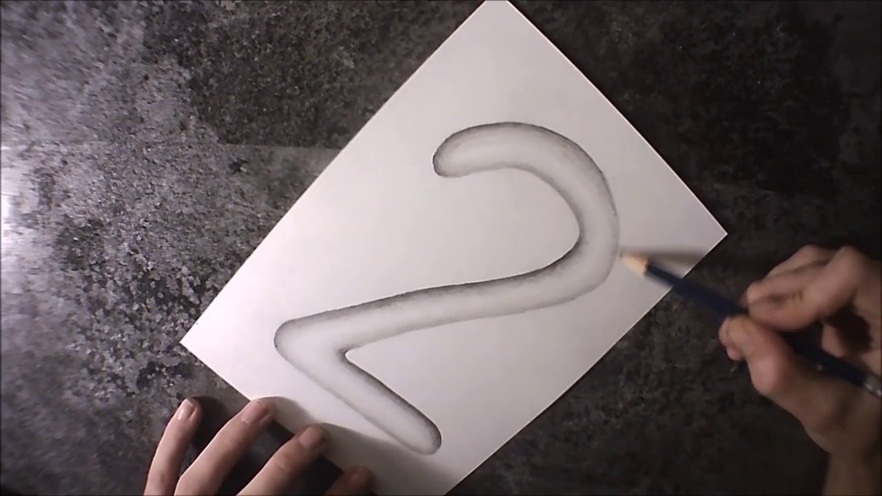 How to Draw 3D Number 2 Two - YouTube