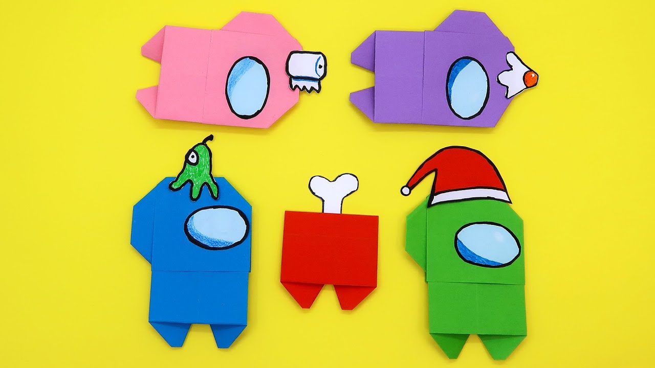 How to make origami AMONG US character | Christmas paper among us ...