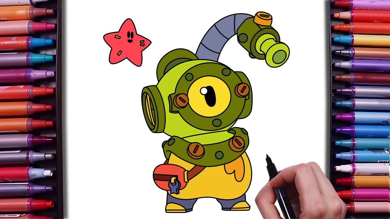 How to Draw Paper Otis From Brawl Stars | Rusty Otis - YouTube