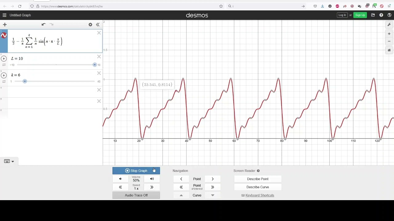 Desmos Fourier sine series - YouTube