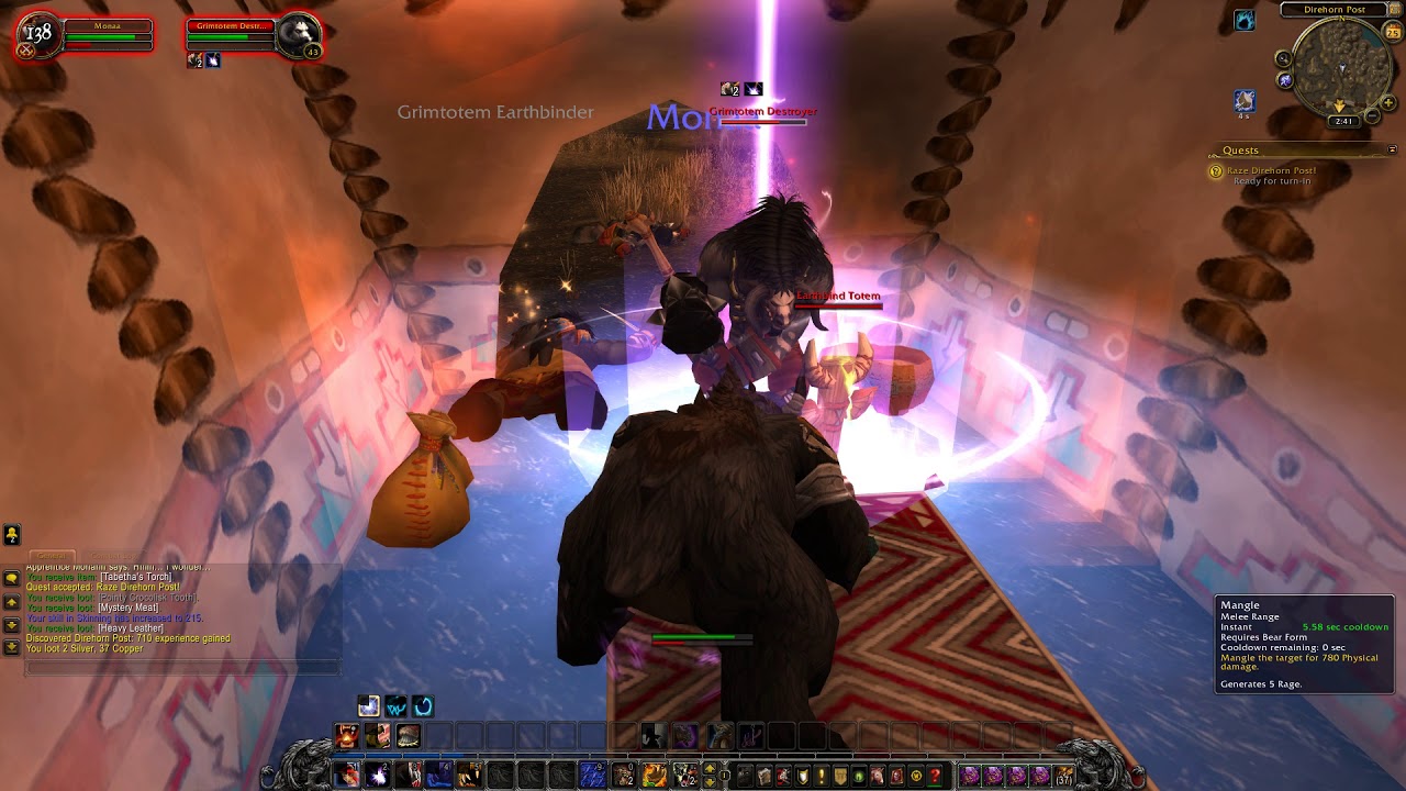 Quest 294: Raze Direhorn Post! (WoW, Horde, Tauren, Druid) - YouTube