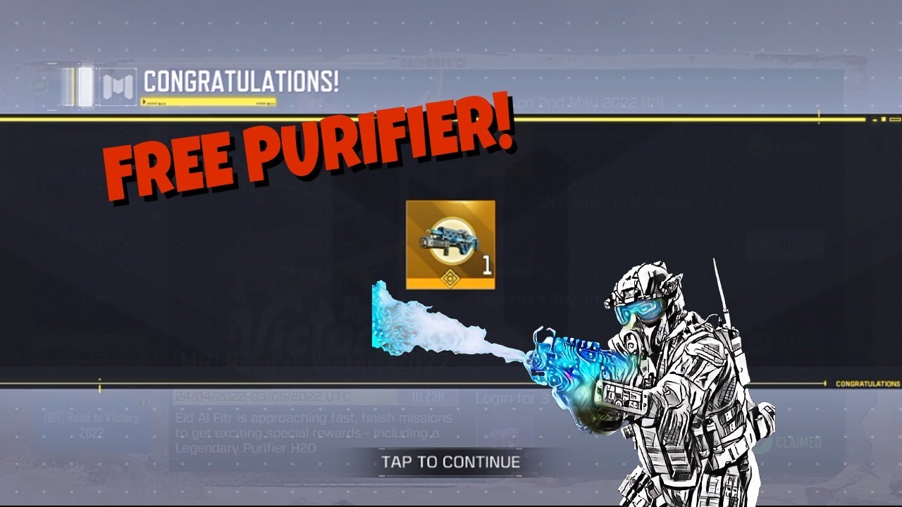 FREE LEGENDARY H20 PURIFIER FROM CODM GARENA ‼️ - YouTube