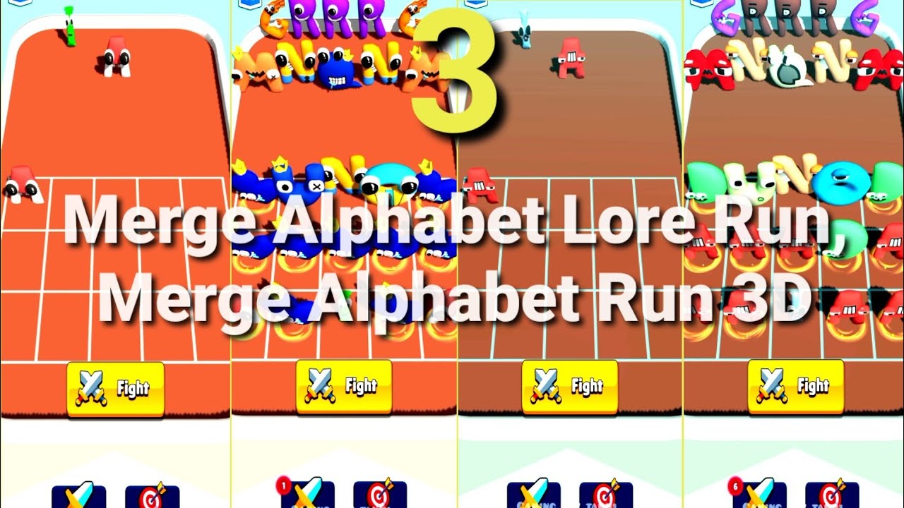 MAX LEVEL ⭐ Merge Alphabet Lore Run + Merge Alphabet Run 3D,Merge ...