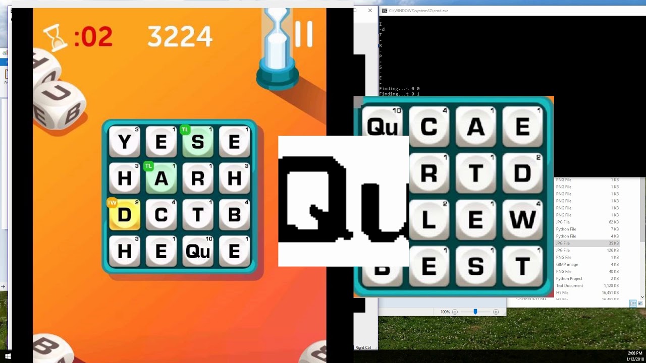 Word Streak/Boggle With Friends Automation - YouTube