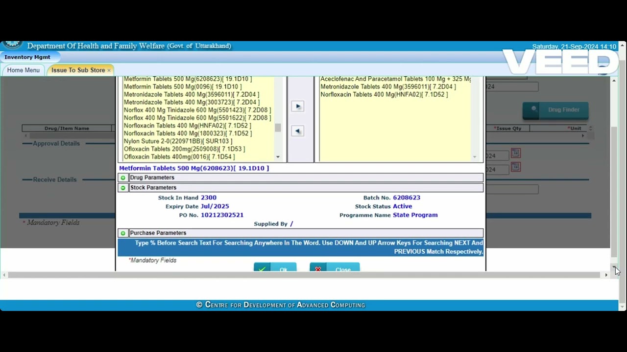 Issue To Sub Store online E Aushadhi/ Issue Medicine /Online Issue Medicine/ Issue to Sub Store ...