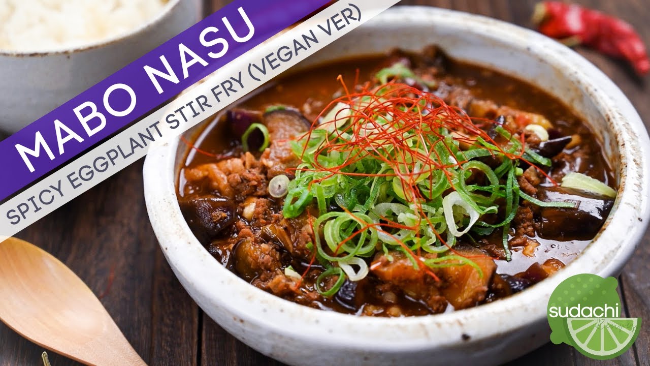 Vegan Mabo Nasu (Spicy eggplant stir fry) - YouTube