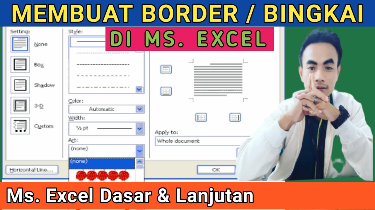 Cara Membuat Border atau Bingkai di Excel | PART 7 Excel - YouTube