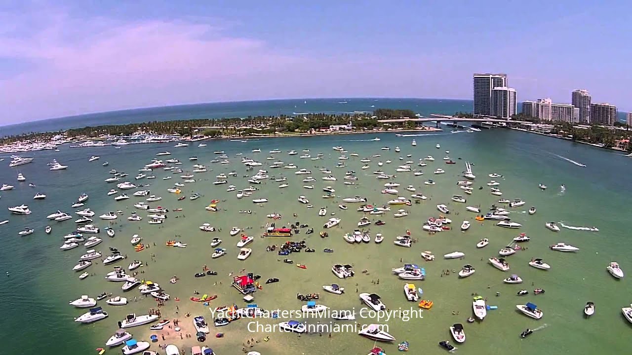 Haulover Miami Sandbar (Yacht Charters In Miami) - YouTube