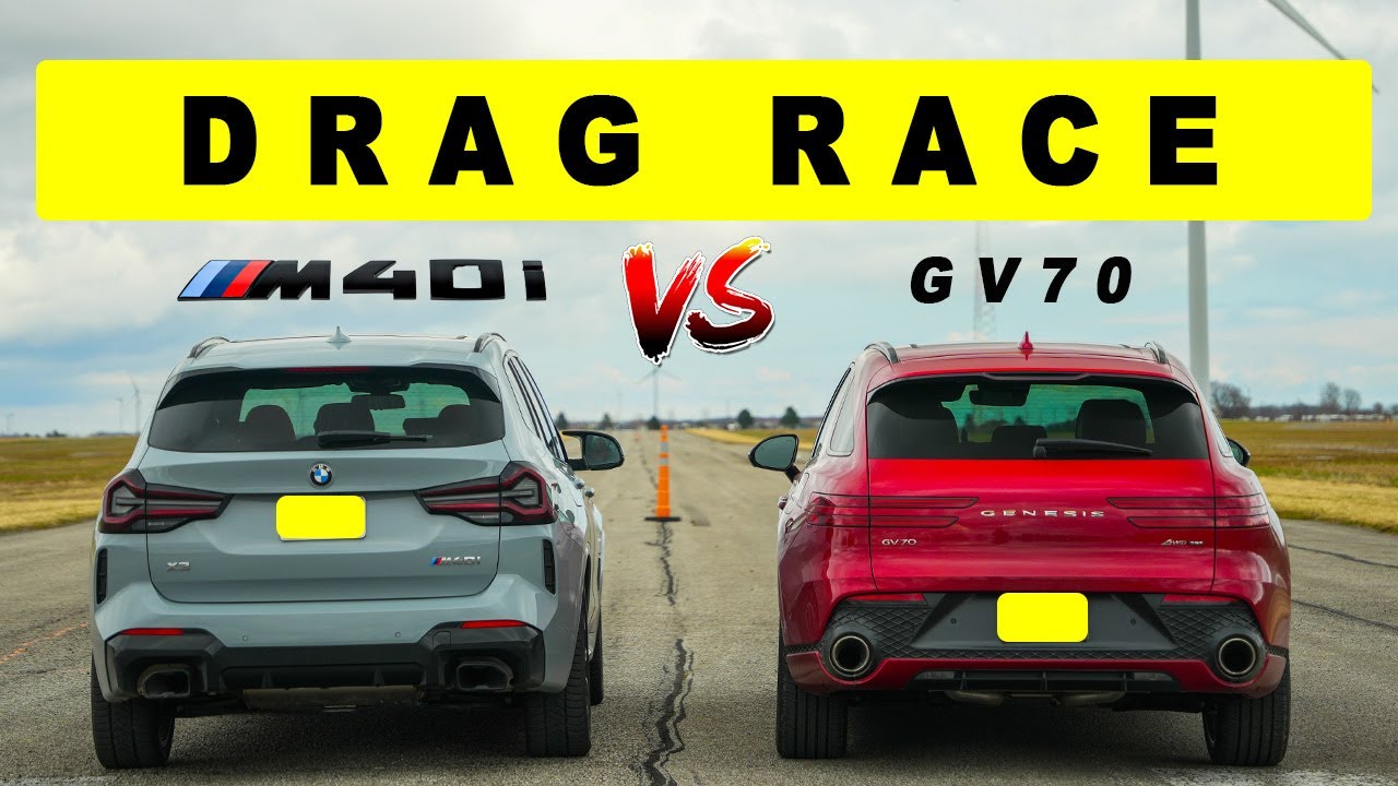 2022 BMW X3 M40 VS 2022 Genesis GV70 3.5T, walk of shame follows. Drag and Roll Race. - YouTube