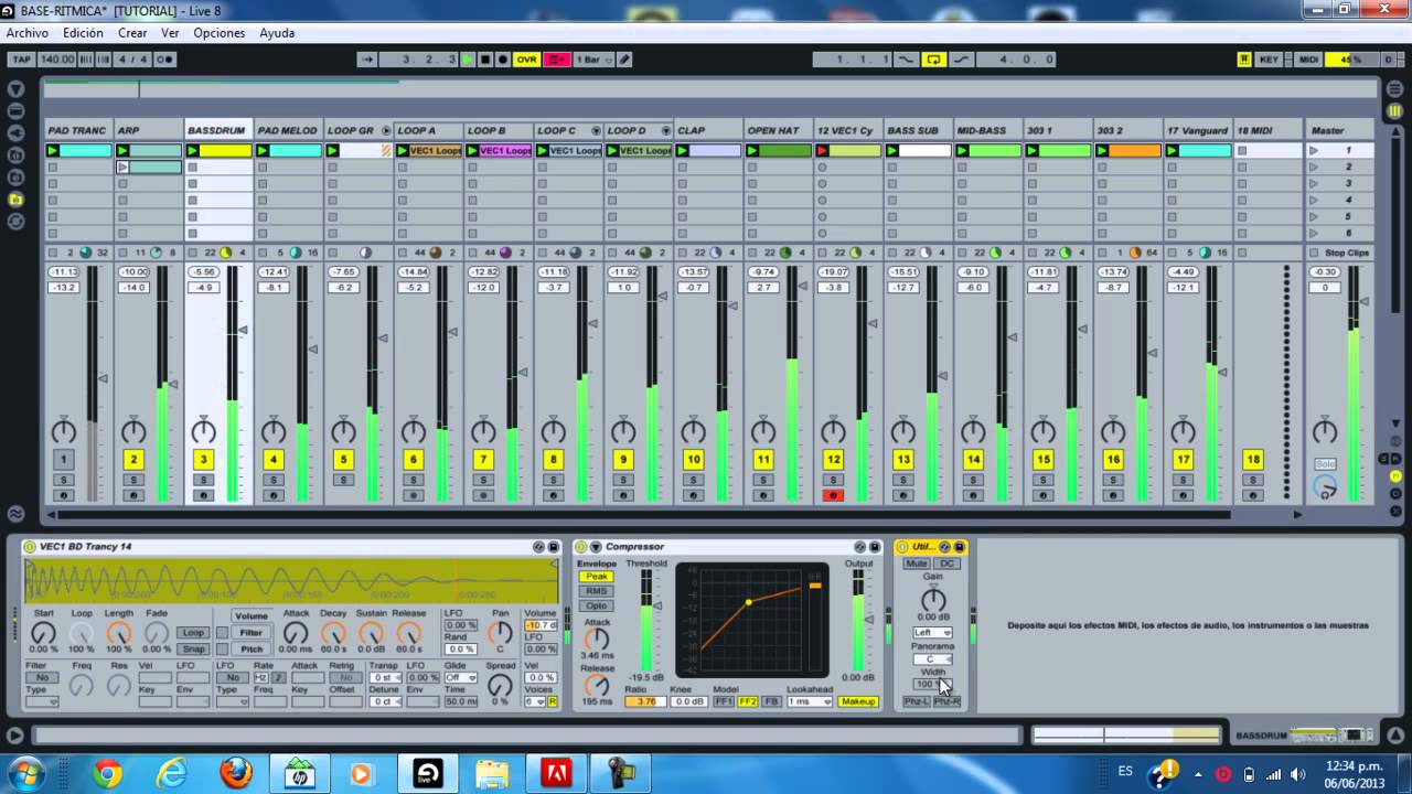 Tutorial Ableton Live: Base Ritmica Trance: Parte 1 - YouTube