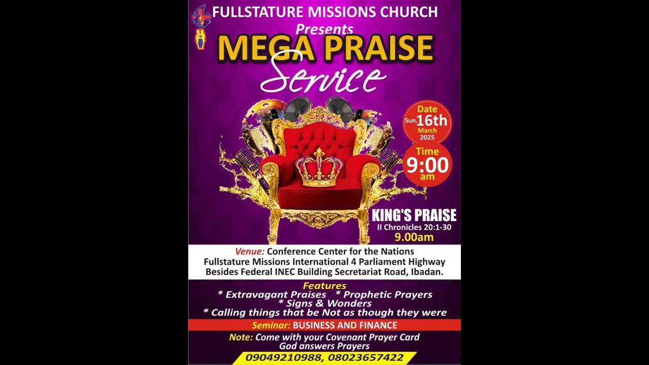MEGA PRAISE SERVICE || 16TH MARCH 2025 - YouTube