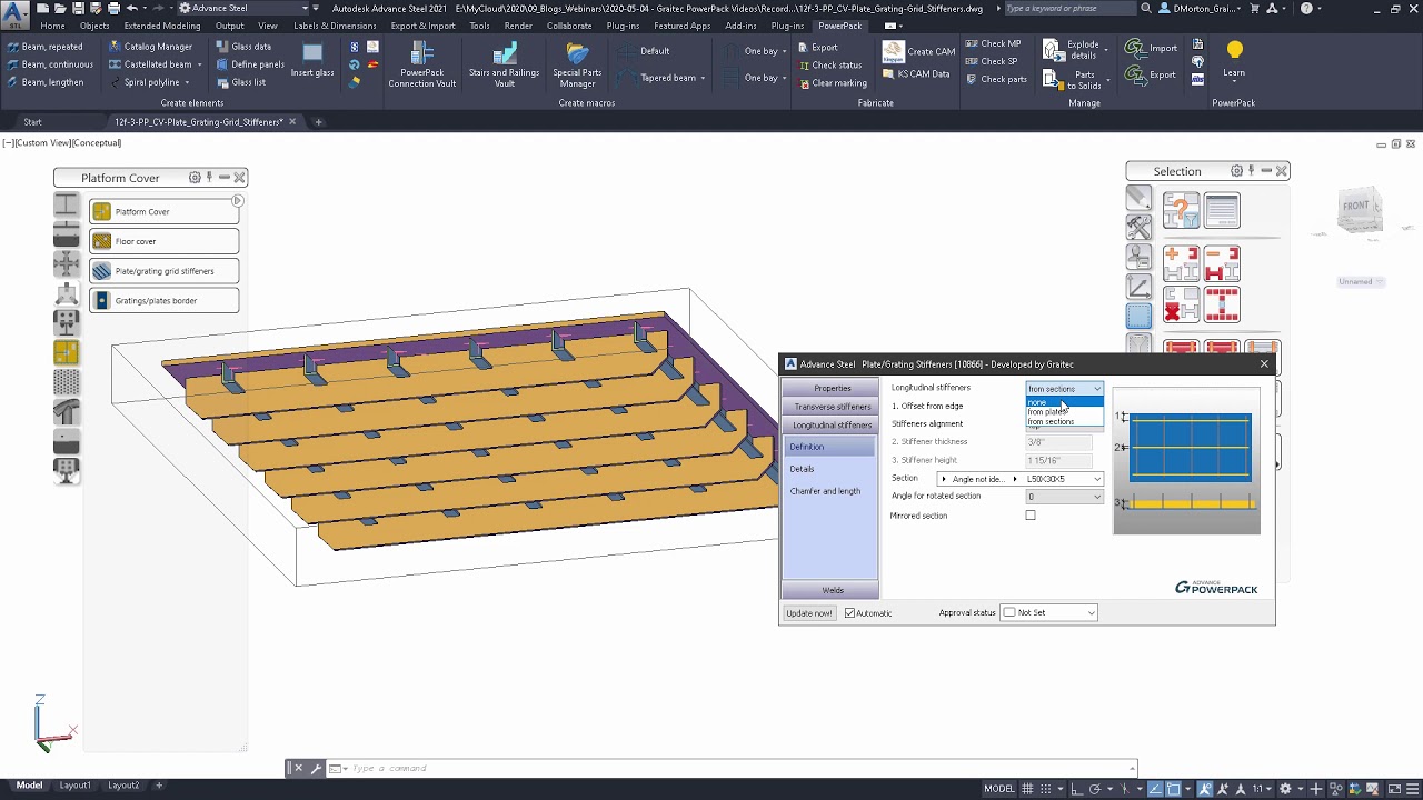 Advance PowerPack for Autodesk® Advance Steel® - Plate Grid Stiffeners ...