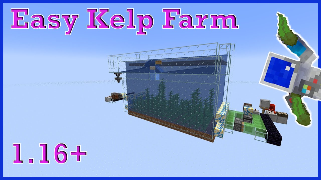 Simple and Cheap AFK Minecraft Kelp Farm 1.16+ 1000+/Hour (Java) - YouTube