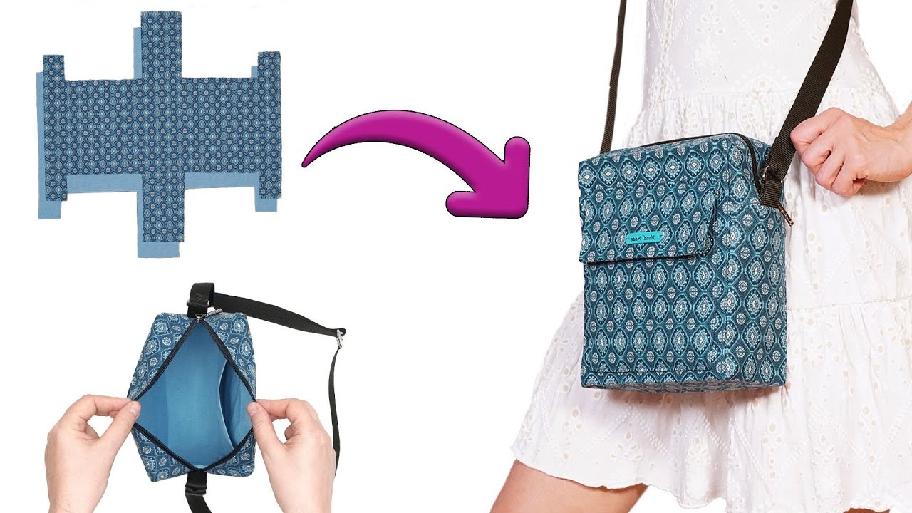 How to sew a rectangular style bag easily! - YouTube
