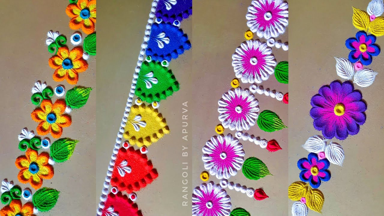 5 Border Rangoli Designs. Rangoli. Diwali Rangoli Designs. Rangoli ...
