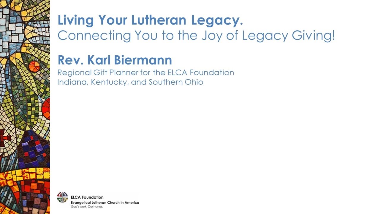 Living your Lutheran Legacy with Rev. Karl Biermann - YouTube