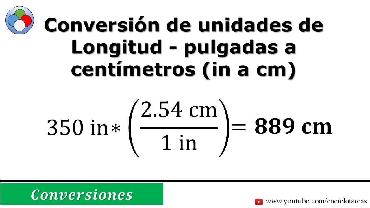 Conversión de unidades de Longitud - pulgadas a centímetros (in a cm ...