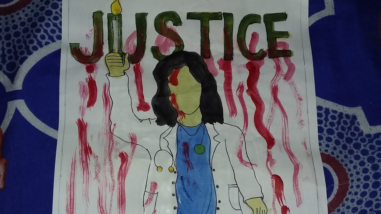We want justice painting with water colour tubes |kolkata doctor rape ...