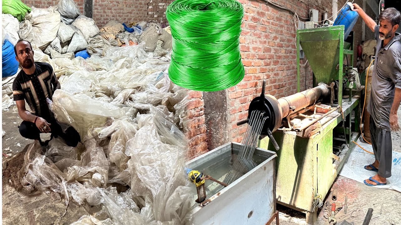 How to manufacturing recycle waste shopper for plastic rope - YouTube