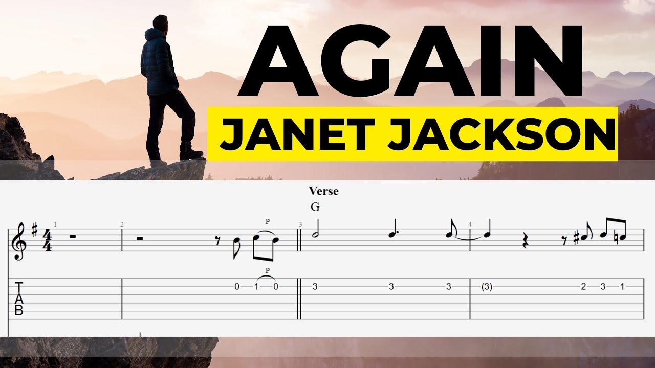 Again - Janet Jackson - Fingerstyle Guitar Tutorial Tab - YouTube