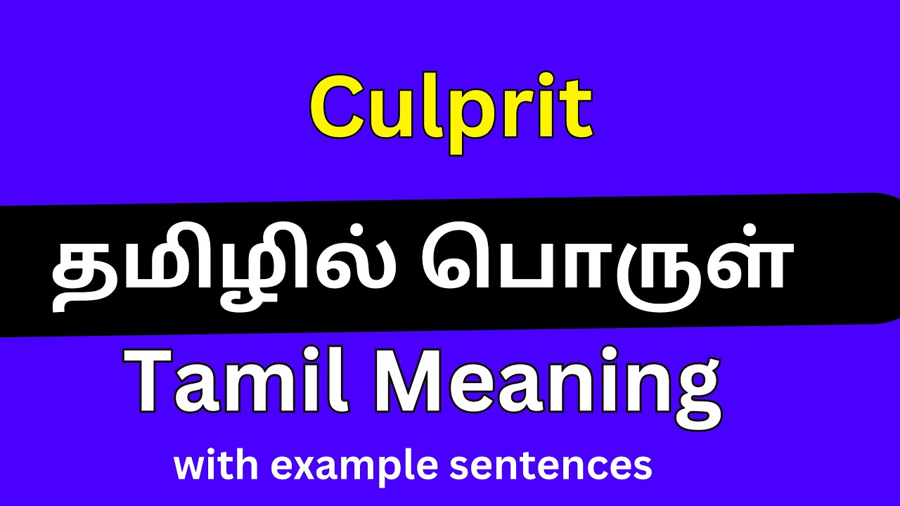 Culprit meaning in Tamil/Culprit தமிழில் பொருள் - YouTube